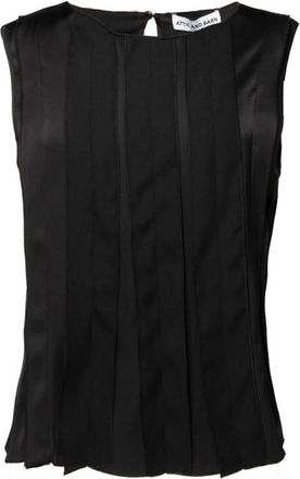 Attic and Barn Femme, Tops, Noir, Taille: 34 FR Pliss&eacute; Sleeveless Top