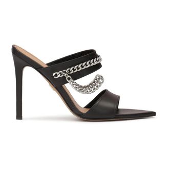 Kazar Leder-Mules mit Absatz und Kette verziert - - Shoes - Damen - Schwarzk - 38 EU