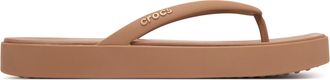 Crocs Zehentrenner Crocs Miami Square Flatform Flip 214161 Braun
