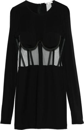 Nensi Dojaka robe courte à empiècements en mesh - Noir