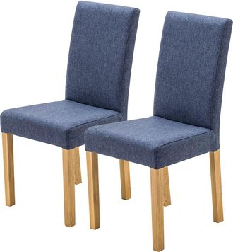 Ars Natura home24 Esszimmerstuhl Flen II 2er-Set 44 x 92 x 57cm Blau/Jeansblau Buche Hell