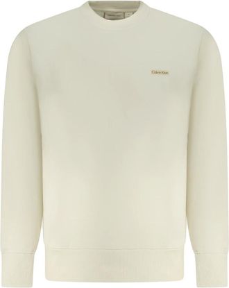 Calvin Klein Homme, Sweatshirts et sweats &agrave; capuche, Beige, Taille: L Label Crew Neck
