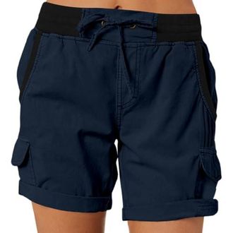 Generic Short Cargo pour Femme - Pantalon Court d&eacute;t&eacute; pour Femme - Cordon de Serrage - Taille Haute - Short Cargo Confortable et d&eacute;contract&eacute; - Pantalon dext&eacute;ri
