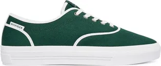 Tommy Hilfiger Sneakers aus Stoff Th Vulc Cup Long Lace Canvas FM0FM05874 Gr&uuml;n