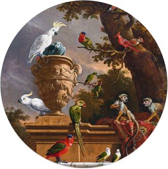 Reinders Plexiglasbild, De Menagerie - Melchior dHondecoeter, Wohnzimmer, Poster, Wanddeko, Room Decor, Acrylglas, Mehrfarbig, &Oslash; 50cm