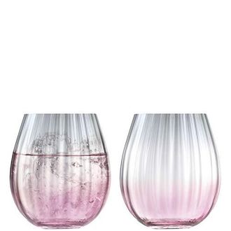 LSA International Dusk Trinkglas, Glas, Pink, 9 cm, 2