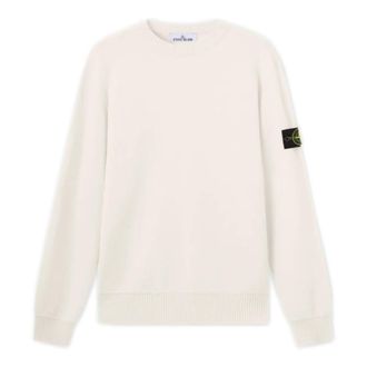 Stone Island Pullover mit Rundhalsausschnitt und Rippstrick - - Knitwear - Herren - Wei&szlig; - L