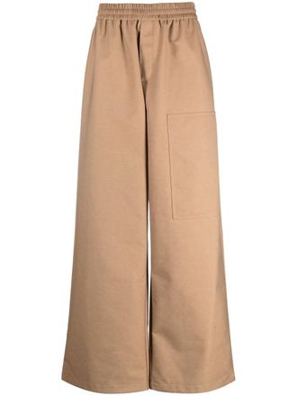 Off-white pantalon ample &agrave; logo emboss&eacute; - Marron