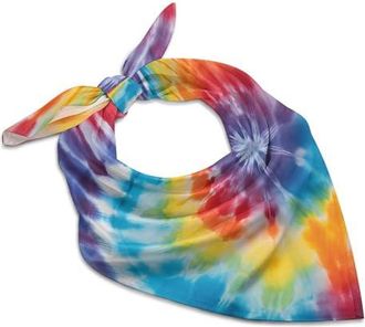 Generic Écharpe carrée en soie légère style bohème pour cheveux respirante Cadeau pour homme et femme, multicolore, 60x60cm