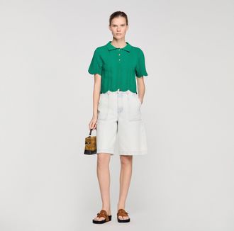 Sandro Kurzer Pullover mit Fantasiemuster