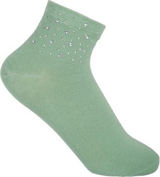 styleBREAKER Chaussettes pour femmes avec application de strass &agrave; la taille, taille 35-41 EU / 5-9 US / 4-7 UK, chaussettes avec pierres brillantes 08030014, Tille