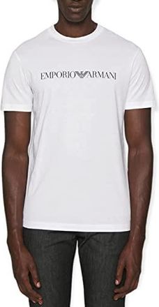 Emporio Armani T-Shirt Homme EA7 3ZPT36 PJM5Z, Tee-Shirt Col Rond, Manches Courtes (Blanc, S)