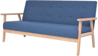 vidaXL 3-Sitzer-Sofa Stoff Blau Vidaxl