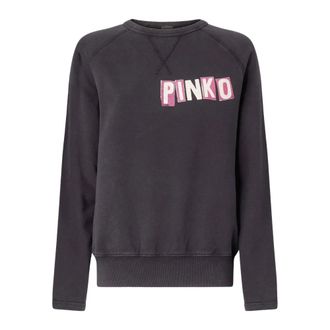 Pinko Maglia Felpa Stampa Logo - - Sweatshirts & Hoodies - Damen - Schwarzk - M