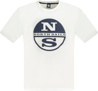 North Sails Homme, Tops, Blanc, Taille: L Maxi Logo T-shirt