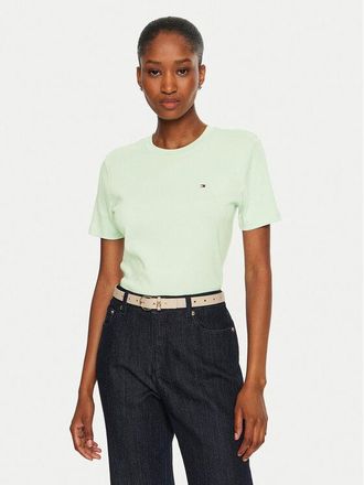 Tommy Hilfiger T-Shirt WW0WW40587 Gr&uuml;n Slim Fit