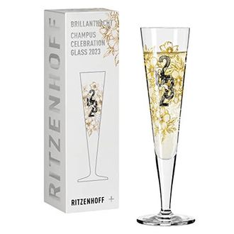 Ritzenhoff Ritzenhoff 1079013 Fl&ucirc;te &agrave; champagne 200 ml - Brillantnacht Champagner 2023 - pi&egrave;ce de designer avec de lor v&eacute;ritable - Made in Germany