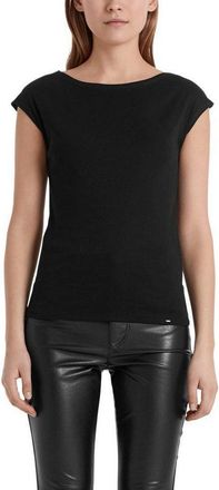 Marc Cain T-Shirt Collection Essential Premium Damenmode Basic-Shirt mit weitem Ausschnitt
