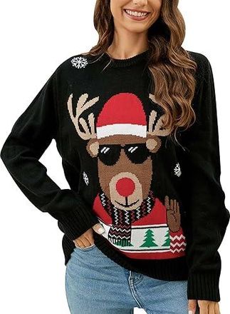 Generic Pull Moche De Noel Femme Sweat Pull No&euml;l Femme,pas Cher Pull De Noel Femmes,pull Noel Famille Assortis Pull Noel Famille No&euml;l Automne Hiver Chaud Swea