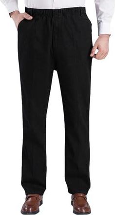 Generic Jean Regular Homme - Jean Homme Taille Haute Confort &Eacute;lastique Coupe Ample avec Entrejambe Profond pour Un Style D&eacute;contract&eacute; en Denim Durable