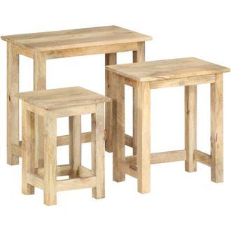 vidaXL Satztische 3 Stk. Massivholz Mango - Vidaxl