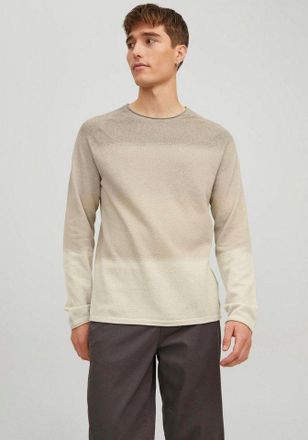 Jack & Jones Rundhalspullover JJEHILL Einfarbiger Pullover mit angenehmem Tragegef&uuml;hl unifarben, modisch, schmal, Baumwolle, Rundhals