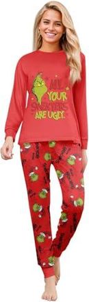 Generic Le Grinch Pyjama Noel Famille De Grinch Pull Hiver Coton Ensemble Chaud Et Doux Homme Noël Couple Adulte The Bebe Enfant Femme Deguisement Assorti Cos