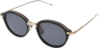 Thom Browne unisex, Accessoires, Jaune, Taille: 49 MM Acetate And Titanium Round Lunettes de soleil