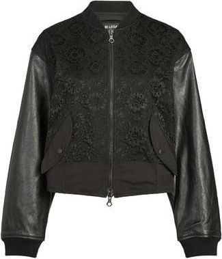 Our Legacy Bomber bi-mati&egrave;re avec empi&egrave;cement en dentelle en coton