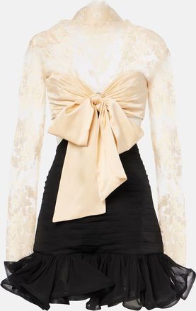 Zimmermann Minikleid Illustration Flounce mit Spitze