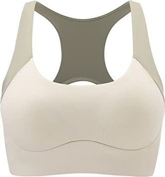 Generic Soutien-gorge 2026 pour femme, sans fil, haut gilet respirant, port de sous-v&ecirc;tements de sport, soul&egrave;vement du dos en U, lot de 1, beige, XXL