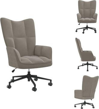 vidaXL Relaxsessel Hellgrau Samt - Sessel - Relaxsessel - Armchair - Wohnzimmersessel - Beistellstuhl