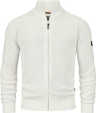 Indicode Hommes INLayton Cardigan | Gilet à col Montant White Asparagus XXL