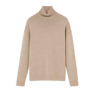 Loro Piana Homme, Pulls, Beige, Taille: XL Pull &agrave; col roul&eacute; c&ocirc;tel&eacute;