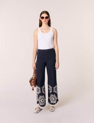 Maje Hose Mit H&auml;keldetails - Marineblau - Gr&ouml;&szlig;e 32 - Maje