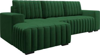 Mirjan24 Ecksofa mit Schlaffunktion und Bettkasten Hokok, Eckcouch f&uuml;r Wohnzimmer, Holzf&uuml;&szlig;e, L-Form Sofa mit Bettfunktion, Wohnlandschaft (Manila 35, Seite: Li