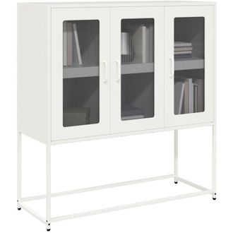 vidaXL Buffet blanc 100,5x39x107 cm acier lamin&eacute; &agrave; froid - Vidaxl