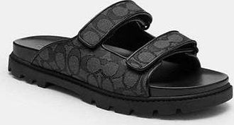 Coach Sandale Aus Signature-Acquard Mit Zwei Riemen