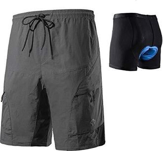 Santic Cuissard Velo Cuissard Cycliste Homme Cuissard VTT ou Velo Route avec Culotte Cyclisme Rembourré Dedans pour Homme Gris EU XXL