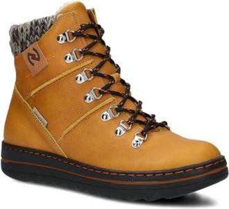 Nagaba Chaussures dhiver en cuir Féminin - Cuir véritable, de randonnée, Bottes dhiver, dextérieur, à lacets, Cheville haute, Automne - Jaune - 37