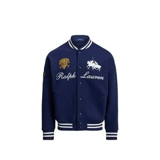 Polo Ralph Lauren Blouson bombers logo brod&eacute; en coton m&eacute;lang&eacute;