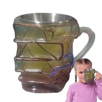 Generico Kaffeetasse | Vintage Acrylbecher mit bemalten Buchstack-Design | Eleganter Kaffee- und Teetasse f&uuml;r Zuhause, K&uuml;che, Travel, Hotel, Restaurant und Dai