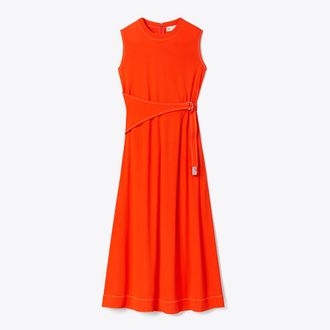 Tory Burch Damen Jerseykleid mit Gürtel