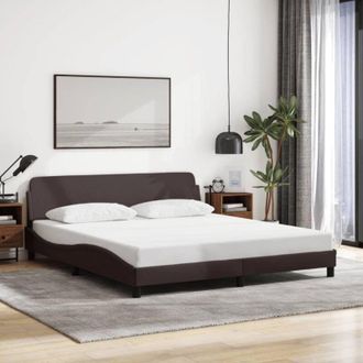 vidaXL Vidaxl - Cadre de lit sans matelas marron fonc&eacute; 180x200 cm tissu