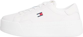 Tommy Jeans Damen Tjw Script Cupsole Flatform En0en02961 Low Top, White (Ecru), 40 EU