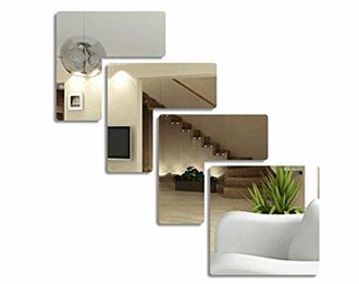 FlexiStyle Dekorativer Spiegel Lustro kwadraty modernes Design Dekoration, 3mm Acryl-Spiegel aus der EU, Wohnzimmer, Schlafzimmer, Flur, unzerbrechlich, DIY-Heim