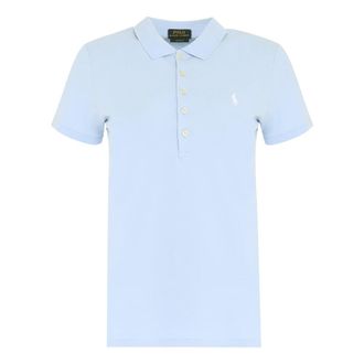 Polo Ralph Lauren Femme, Tops, Bleu, Taille: 38 FR Polo en piqu&eacute; de coton stretch