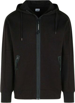 C.P. Company C.p. Company, Homme, Sweatshirts et sweats &agrave; capuche, Bleu, Taille: S Diagonal Raised Fleece SweaT-shirt