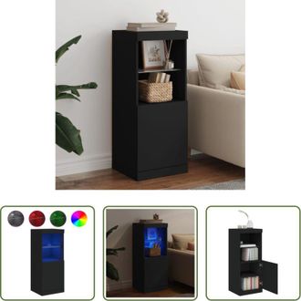 vidaXL Sideboard - Sideboard mit LED-Leuchten Schwarz 41x37x100 cm