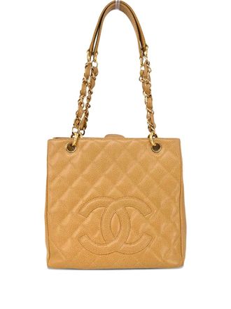 Chanel sac cabas Petite Shopping en cuir PST (2003) - Tons neutres